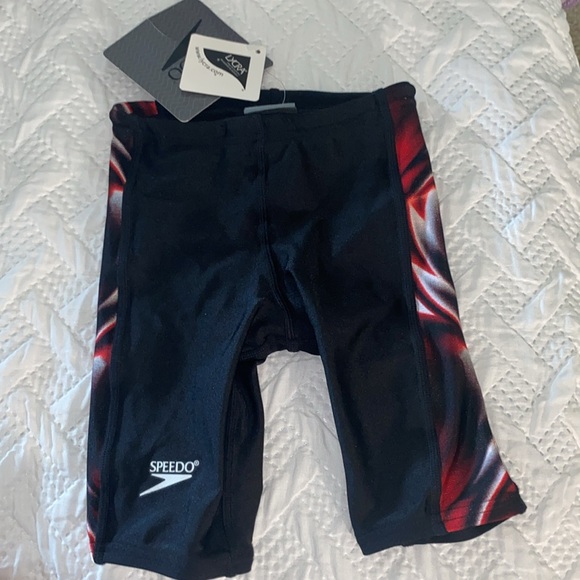 Speedo | Swim | Speedo Boys 22 Jammer Black And Red Swimtrunks | Poshmark